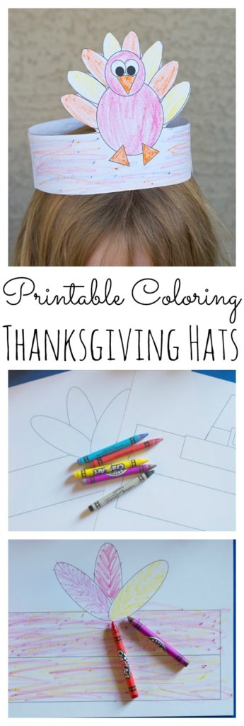Printable Coloring Thanksgiving Hats