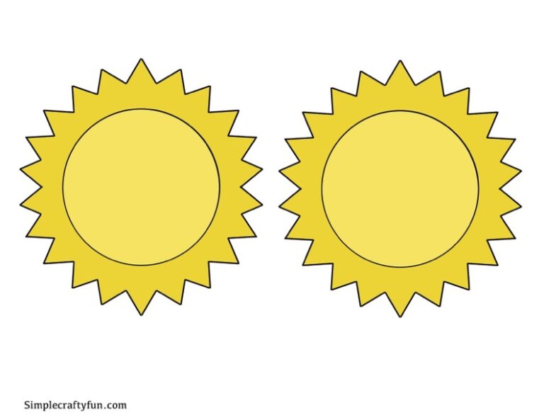 Sun Templates and Coloring Pages Free Printable