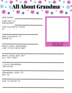 Free Printable Grandma Mother’s Day Questionnaires