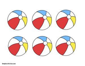 Free Printable Beach Ball Template and Coloring Page