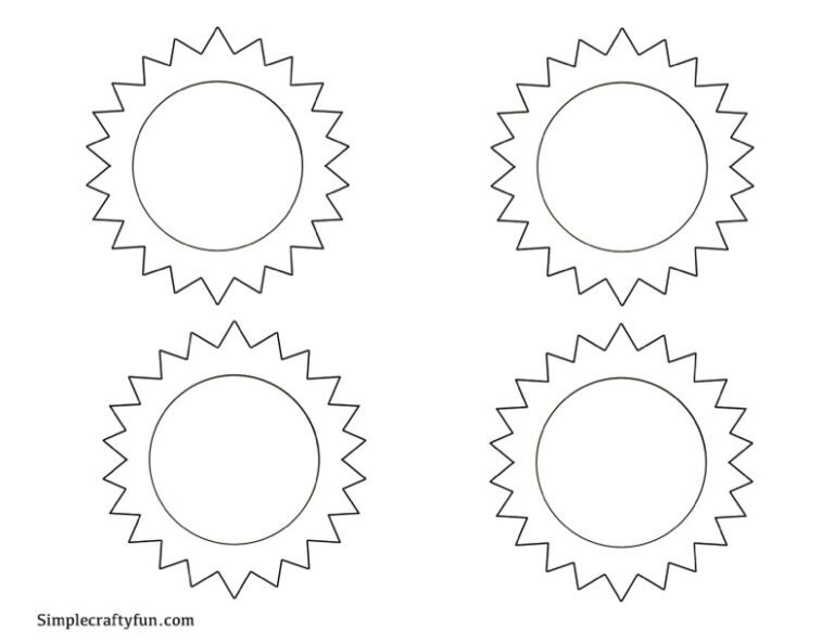 Sun Templates and Coloring Pages Free Printable