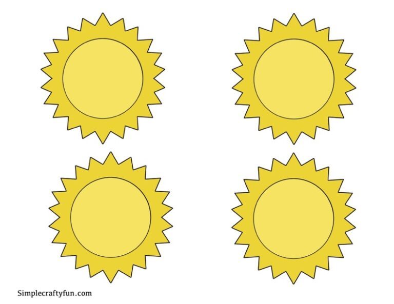 Sun Templates and Coloring Pages Free Printable