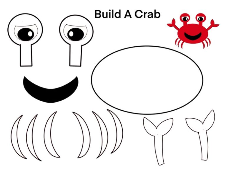 Free Printable Crab Craft Template for Kids