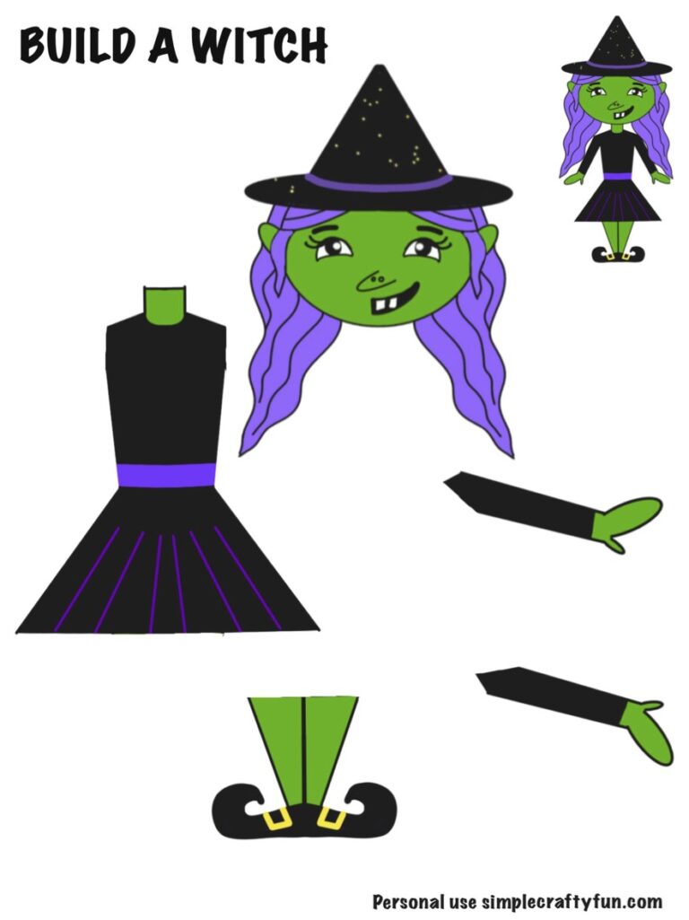Build A Witch Craft Fun Free Printable for Kids